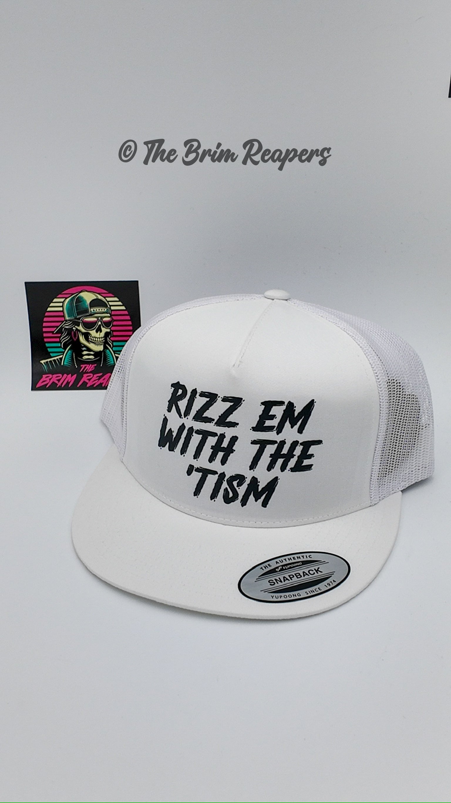 Rizz Em With The Tism Hat | Flirty Funny Comedy Humorous Accessories C ...
